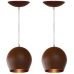 Kit 2 Pendentes Bola Preto Textura/Bronze - MadeiraMadeira